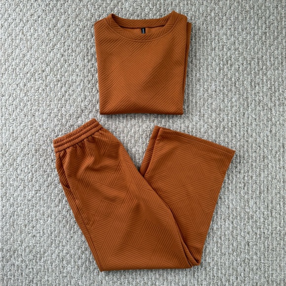 Vici | Pants & Jumpsuits | Rust Textured Knit Lounge Set | Poshmark